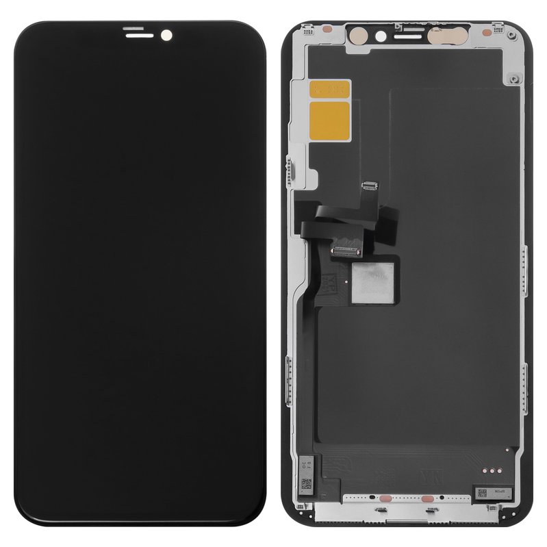 LCD compatible with iPhone 11 Pro, (black, with frame, HC, (OLED ...
